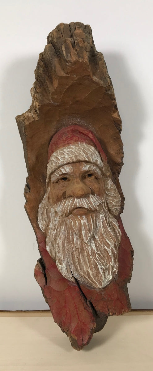 Marty Dolphens - Bark Santa Face – Big Dog's Carvings