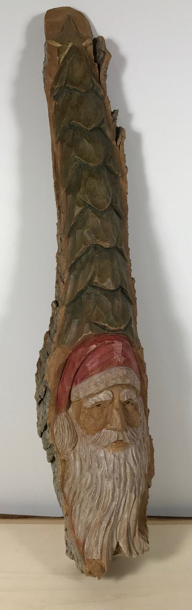 Marty Dolphens - Bark Santa with Tree – Big Dog's Carvings